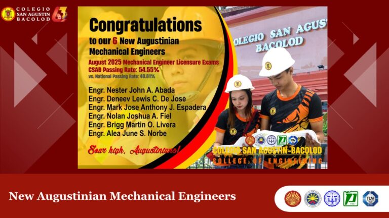 Congratulations to our New Augustinian Mechanical Engineers – Colegio ...